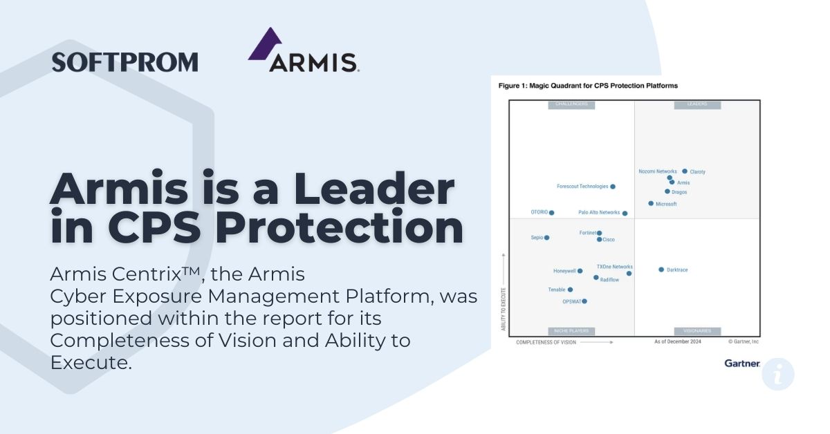 Armis Named a Leader in 2025 Gartner® Magic Quadrant™ for CPS Protection Platforms
